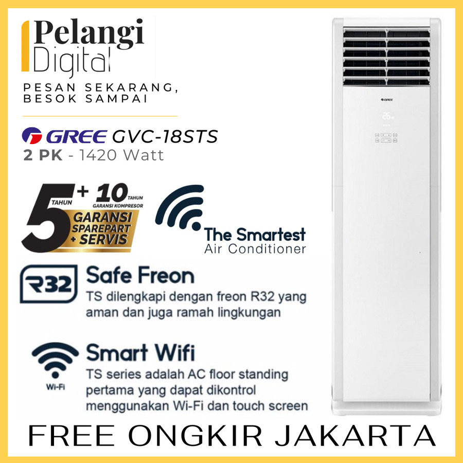 Jual GREE GVC-18STS AC Floor Standing 2PK 1 phase Smart Wifi R32 18STS ...