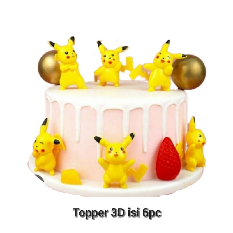 Jual Cake topper POKEMON PIKACHU 3D dekorasi kue hiasan kue ulang tahun ...