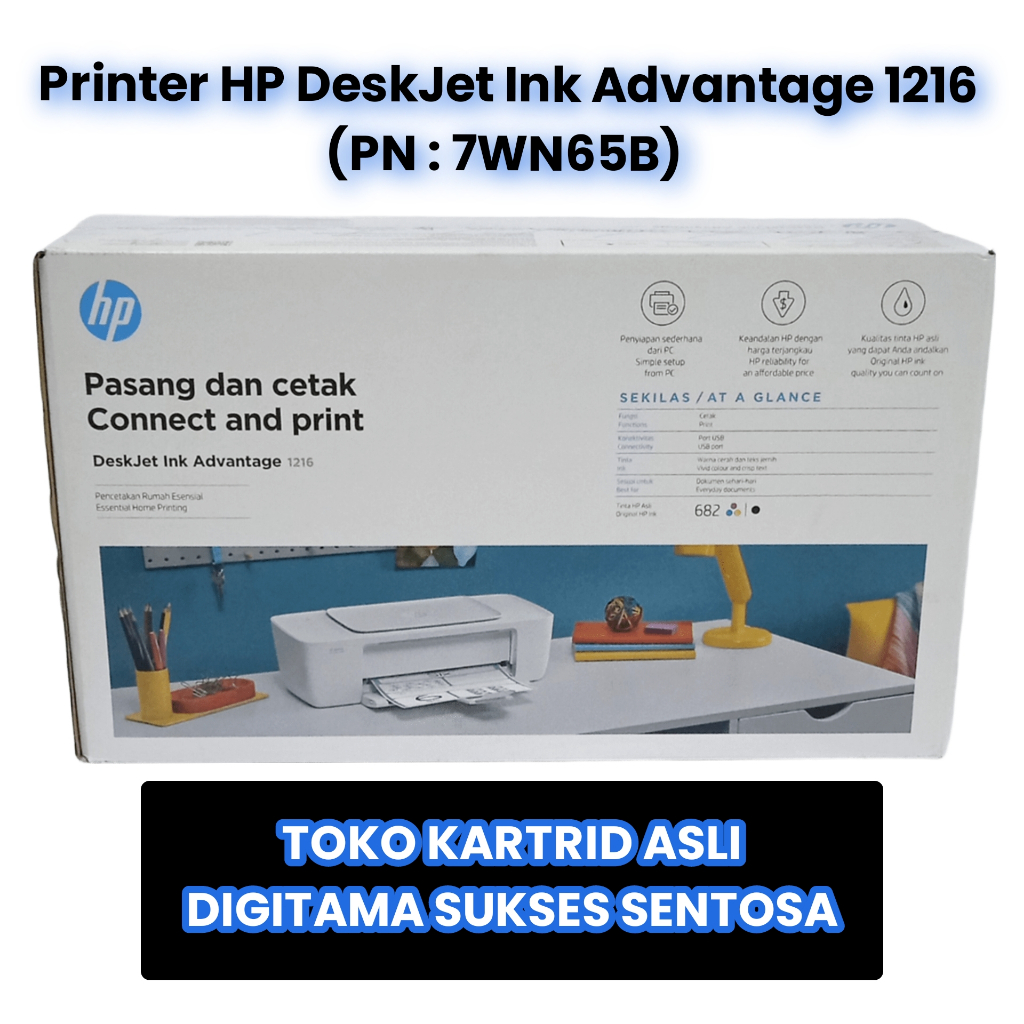 Jual Printer HP DeskJet Ink Advantage 1216 (7WN65B) | Shopee Indonesia