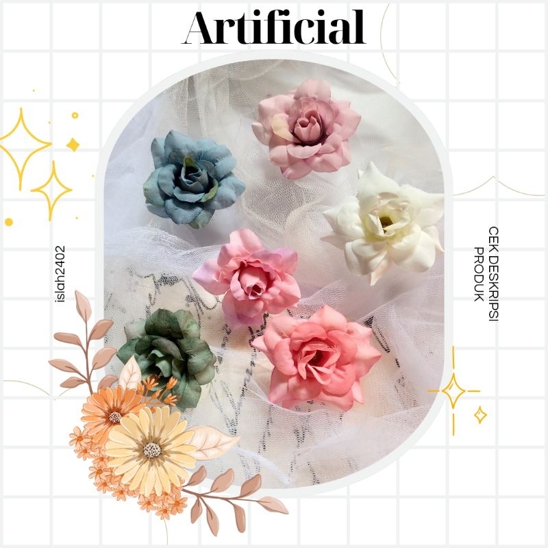 Jual Bunga Mawar Mini Artificial ±4-4,5cm | Shopee Indonesia