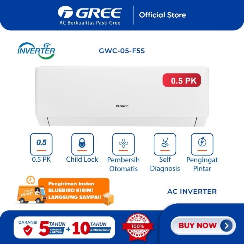 Jual AC GREE 1/2 PK INVERTER 05F5S | Shopee Indonesia