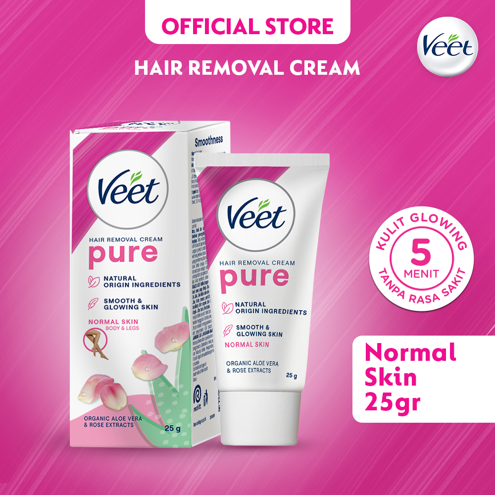 Jual Veet Normal Pure Formula Aloe Vera & Rose Extract 25gr - Krim ...