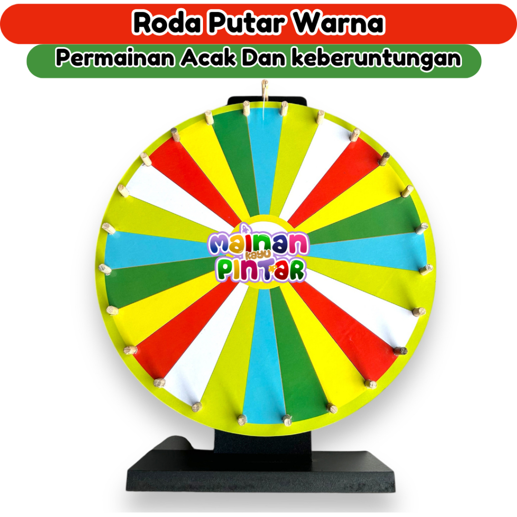 Jual Permainan Spinning Wheel Kayu Roda Keberuntungan Putar Warna Dan ...