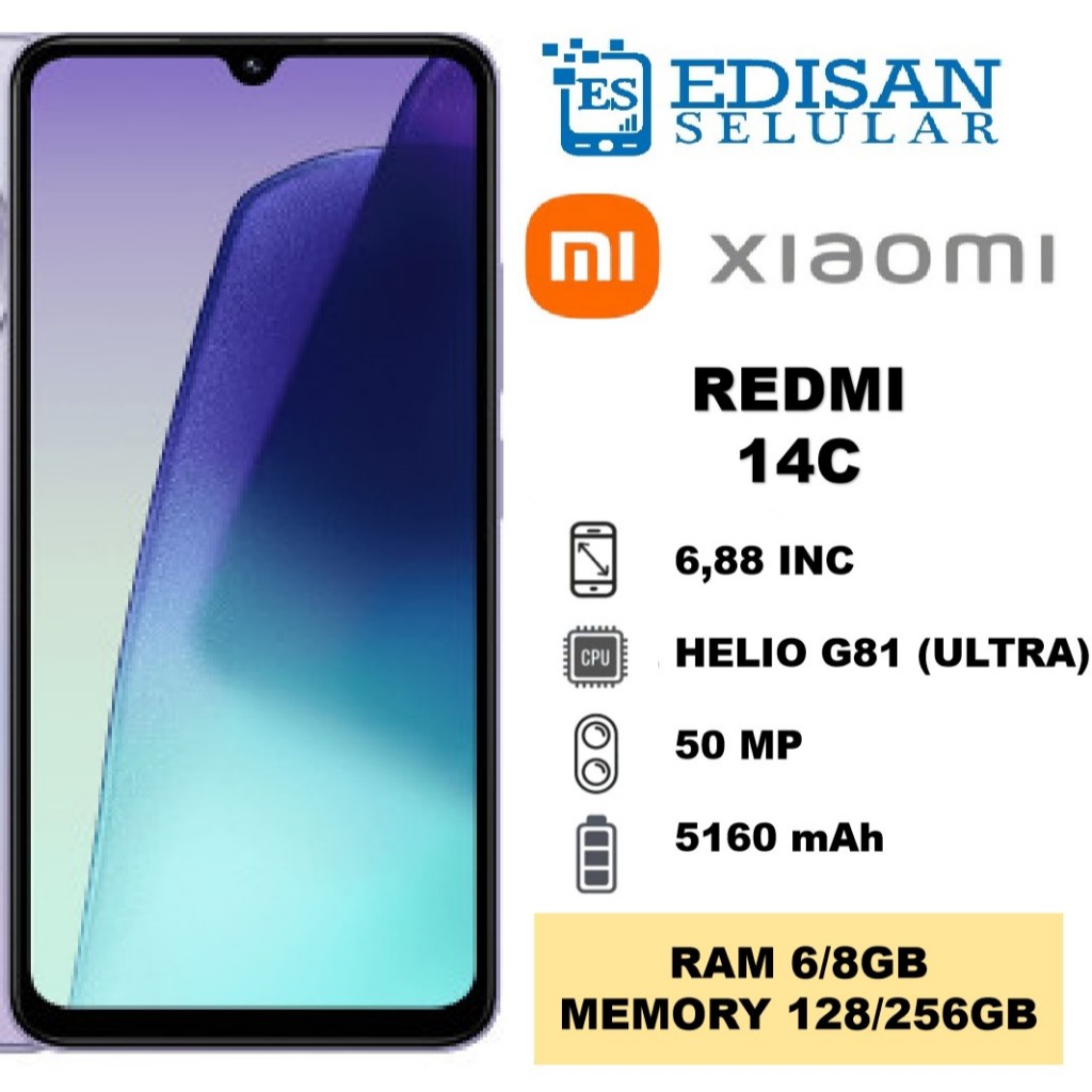 Jual Xiaomi Redmi 14c NFC [6/128 GB] [8/256 GB] Garansi Resmi | Shopee ...