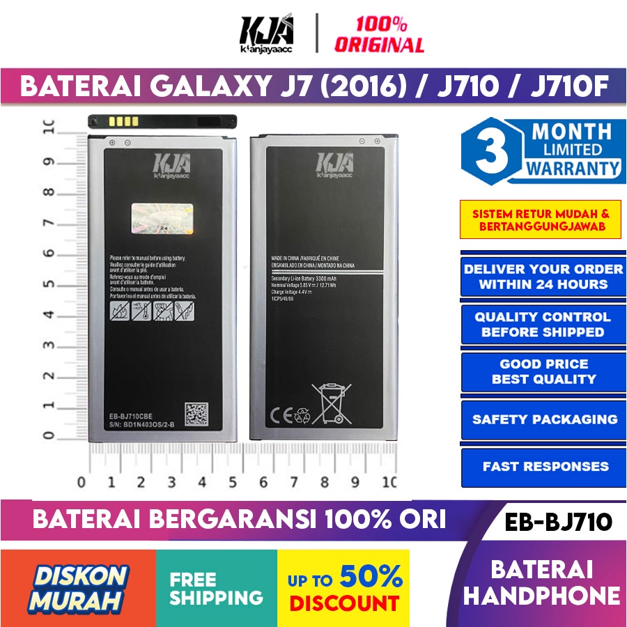 Jual ️ Baterai Original ️ Galaxy J7 2016 J710 J710F J710FN / SM-J710F EB-BJ710CBE Batre Hp Ori ...