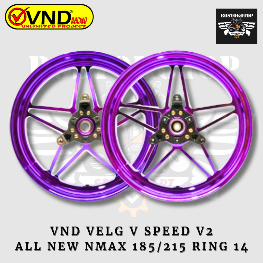 Jual VND Velg Racing Tipe V Speed V2 Gen 2 Ukuran 185 215 Ring 14 Motor All New Nmax/ Nmax Turbo ...