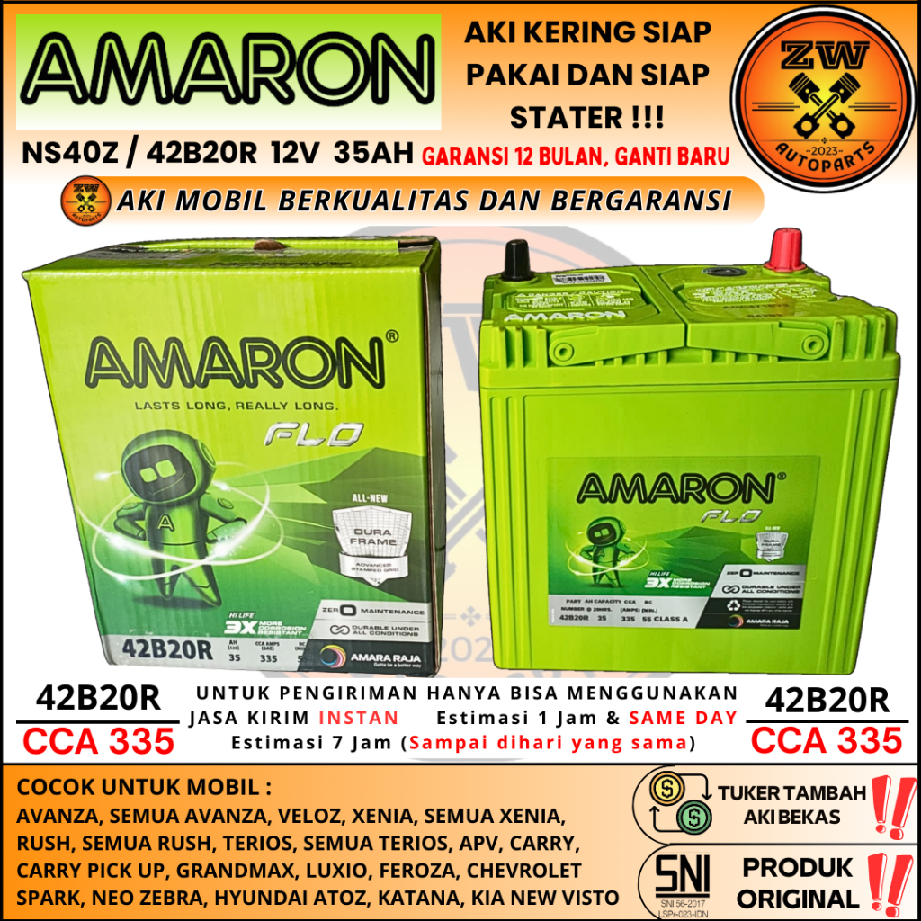 Jual AKI MOBIL AVANZA ALL TYPE, RUSH, XENIA, TERIOS NS40Z / 42B20R AMARON HILIFE | Shopee Indonesia