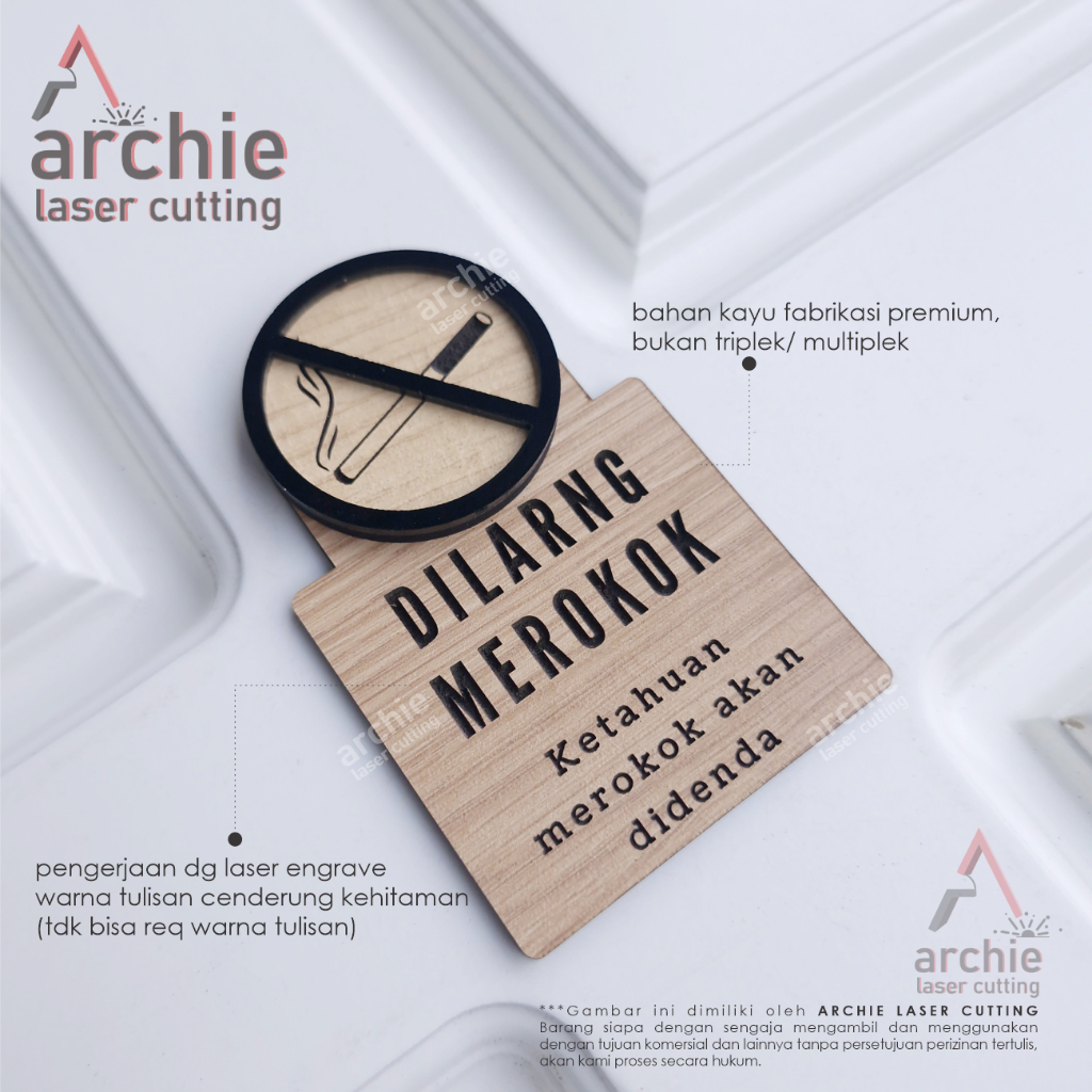 Jual Penanda Dilarang Merokok / No Smoking Sign / Kena Denda Merokok ...