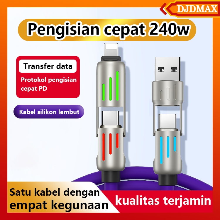 Jual DJDMax Kabel Data 4 in 1, USB Type C to Type C, iPhone & Lightning ...