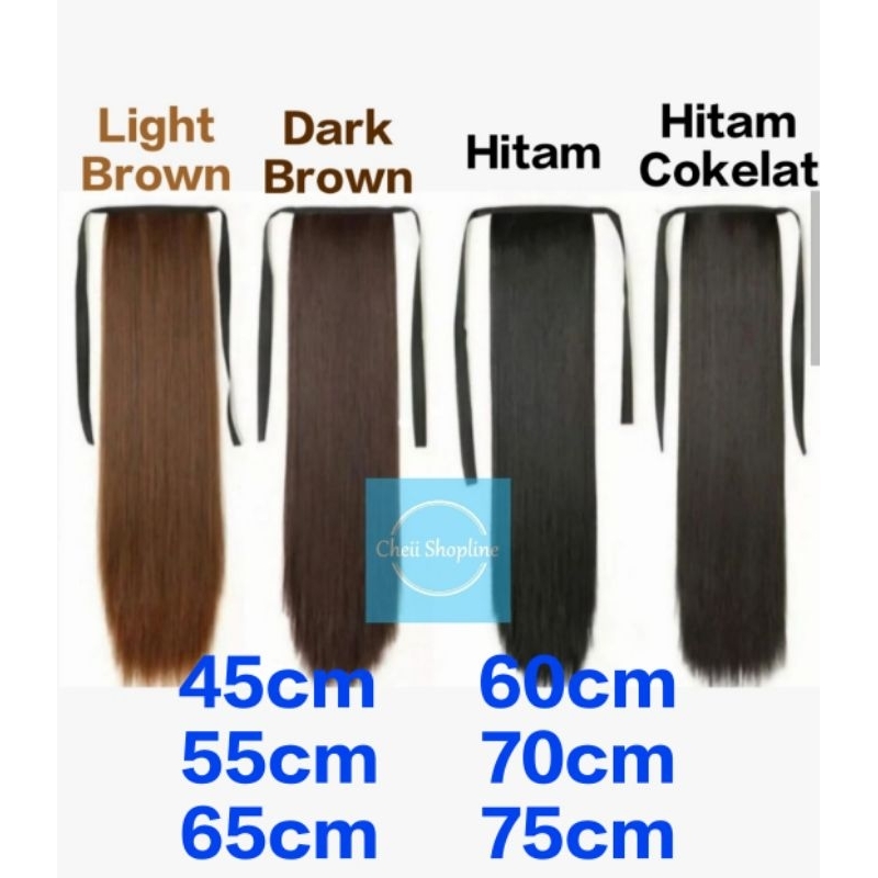 Jual Cheii (Kuncir 50-75cm Lurus) Rambut belakang lurus smoothing ...