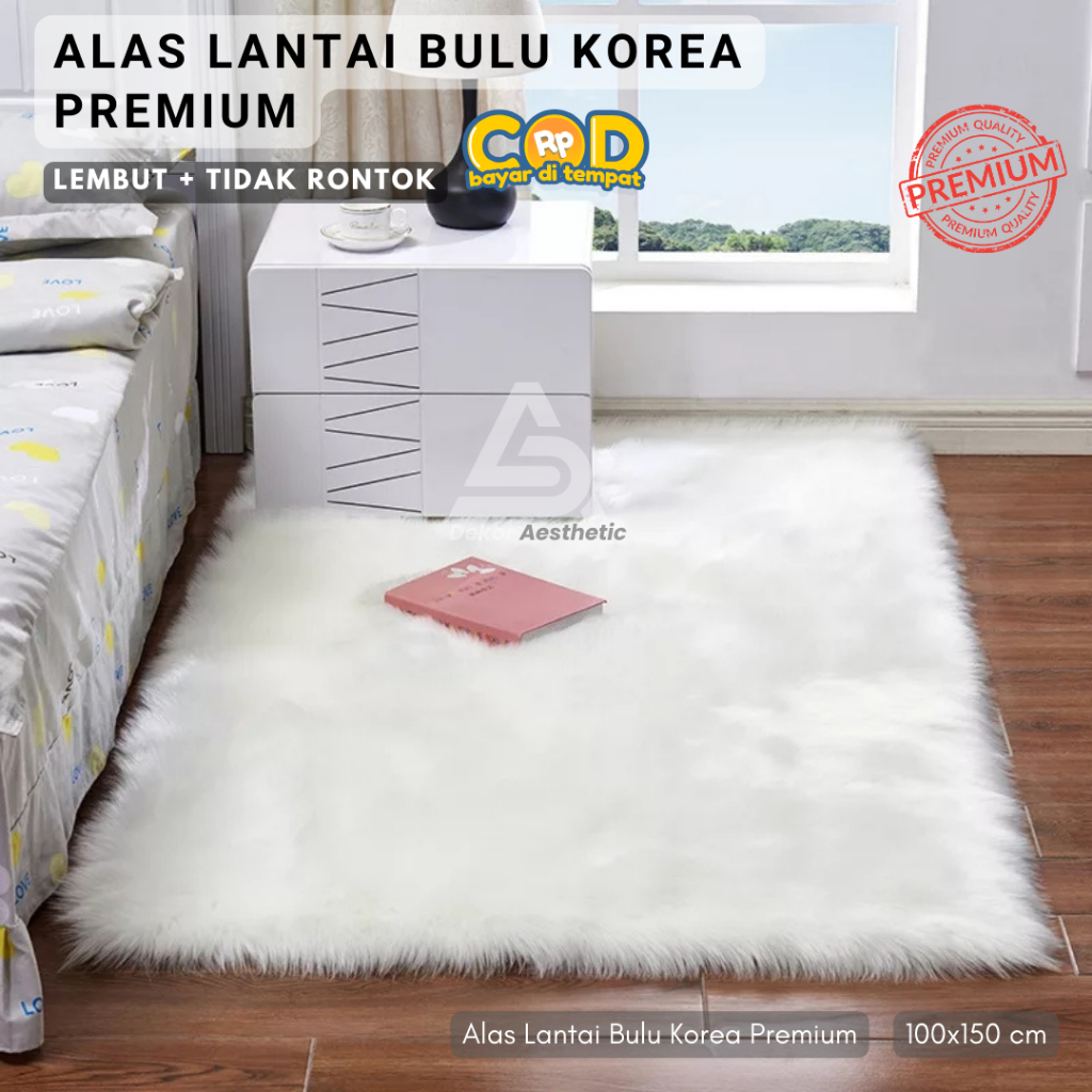 Jual Alas lantai aesthetic | Alas karpet bulu korea 100x150cm | Alas ...