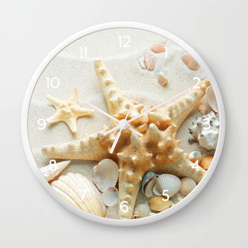 Jual Jam Dinding Bintang Laut Jam Bulat Angka Arab Senyap Dekorasi ...