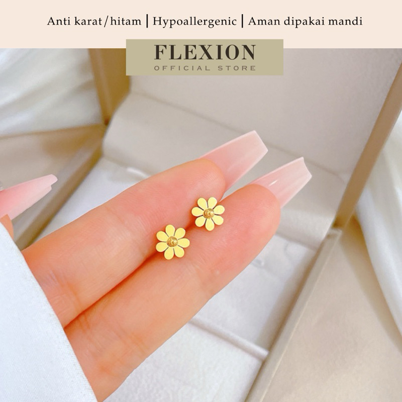 Jual Flexion - Anting Wanita Flora Titanium Anti Karat/Hitam/Luntur ...