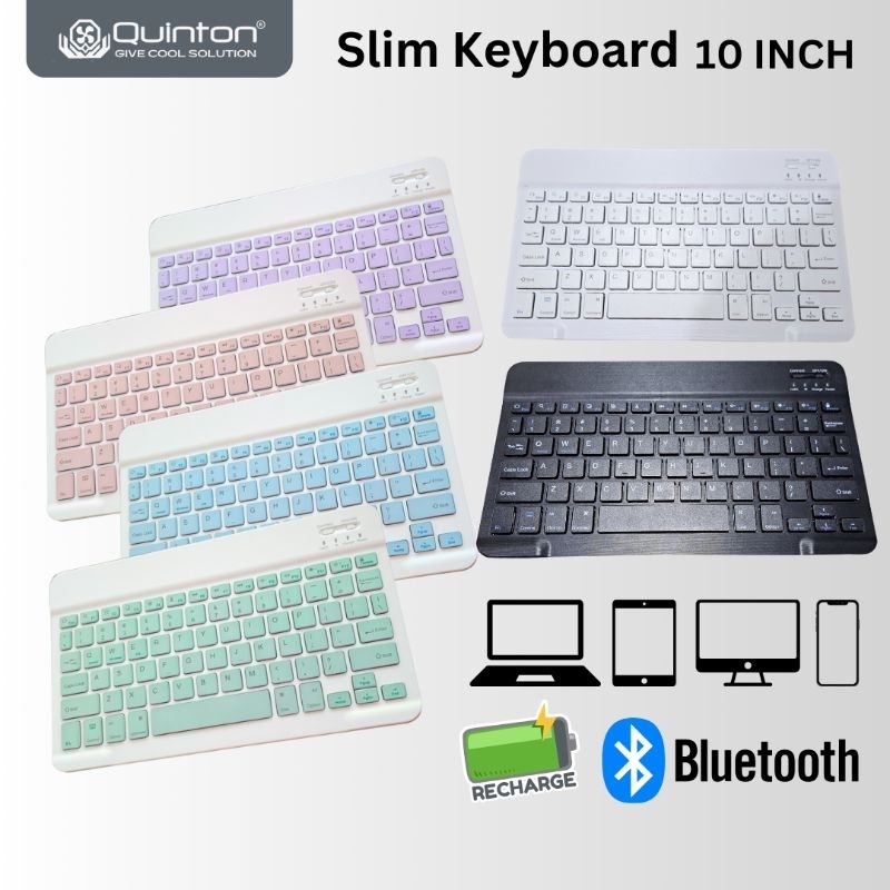 Jual Keyboard Mini Slim 10 inch Rechargeable Bluetooth warna untuk ...
