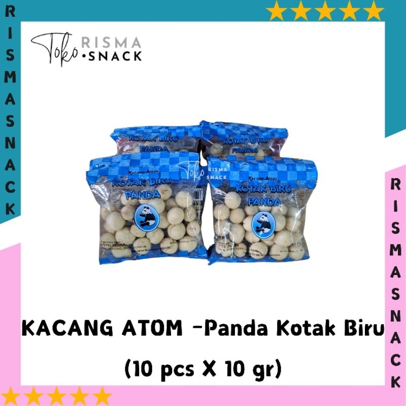 Jual Kacang Atom Sanghai Panda Kotak Biru kemasan (10pcs x 10gr) | Shopee Indonesia