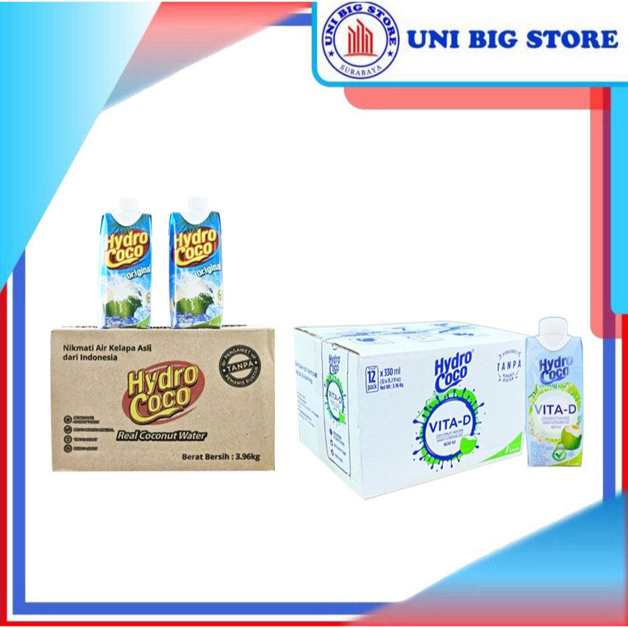 Jual Hydro Coco Hydrococo Air Kelapa Original dan Vita D 330 ml x 12 ...