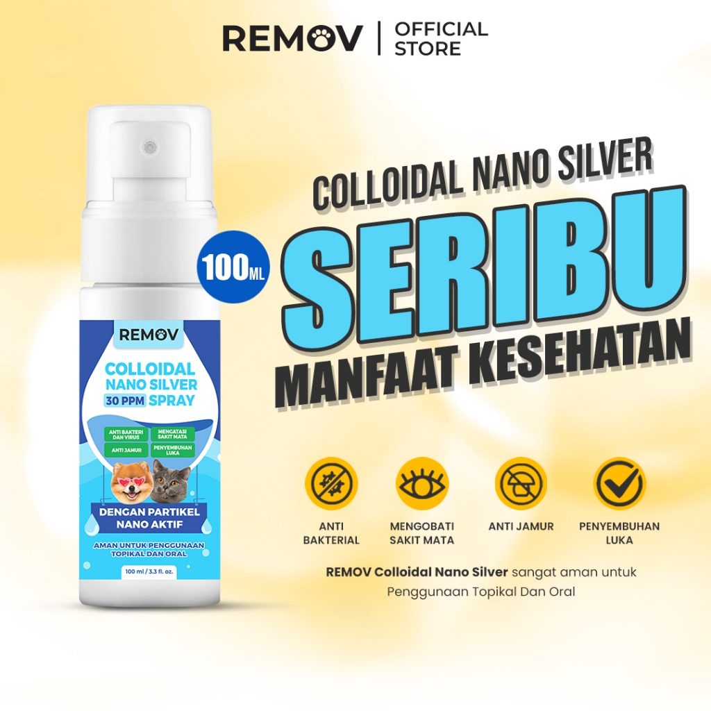 Jual Remov Colloidal Nano Silver Spray 30ppm Untuk Pertolongan Pertama ...