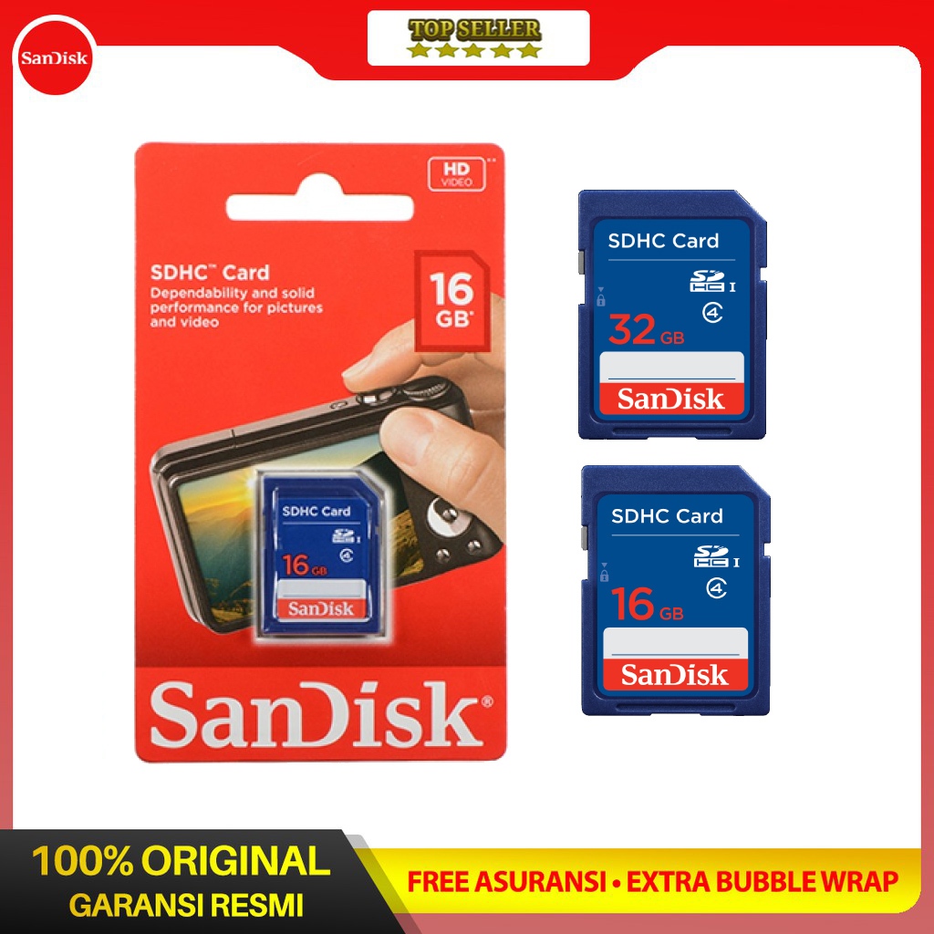 Jual [ORIGINAL 100%] MEMORY MEMORI CARD SD CARD SANDISK ULTRA 16GB 32GB ...