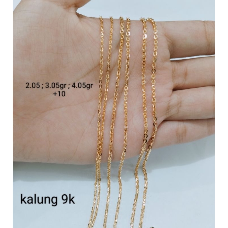 Jual gold solid chain -kalung emas rantai solid kadar 9 karat | Shopee ...