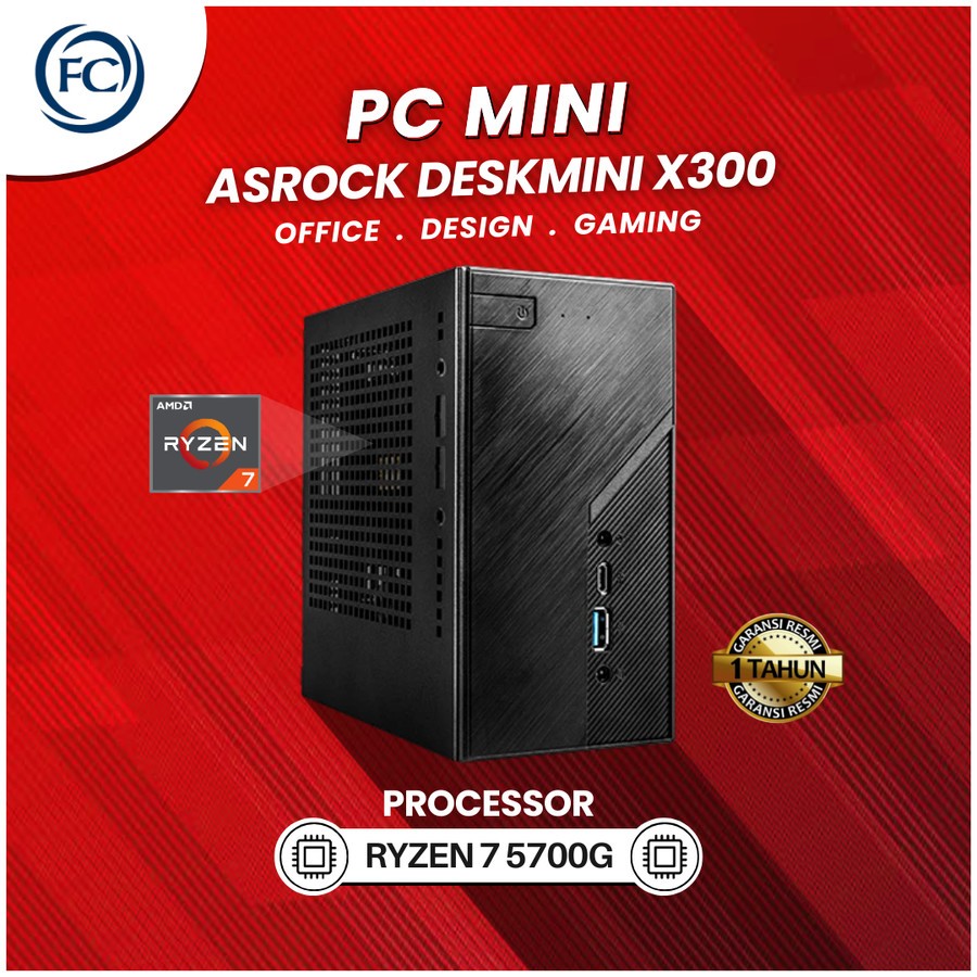 Jual Mini PC Gaming / Office / Design ASROCK ZEN PC Deskmini X300 AMD Ryzen 7 5700G | Shopee ...