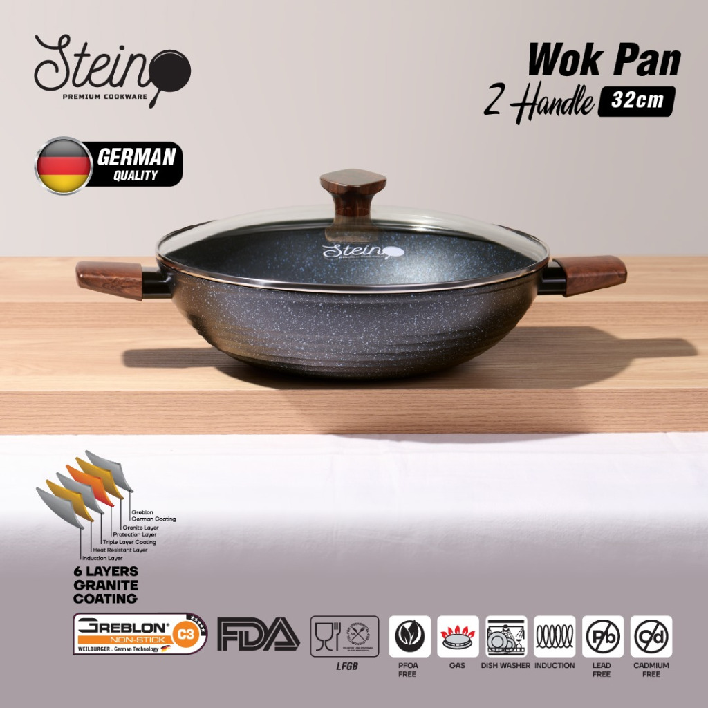 Jual [Free Nylon] Steincookware Stein Onyx Wok 32 cm Wajan 32cm | Shopee Indonesia