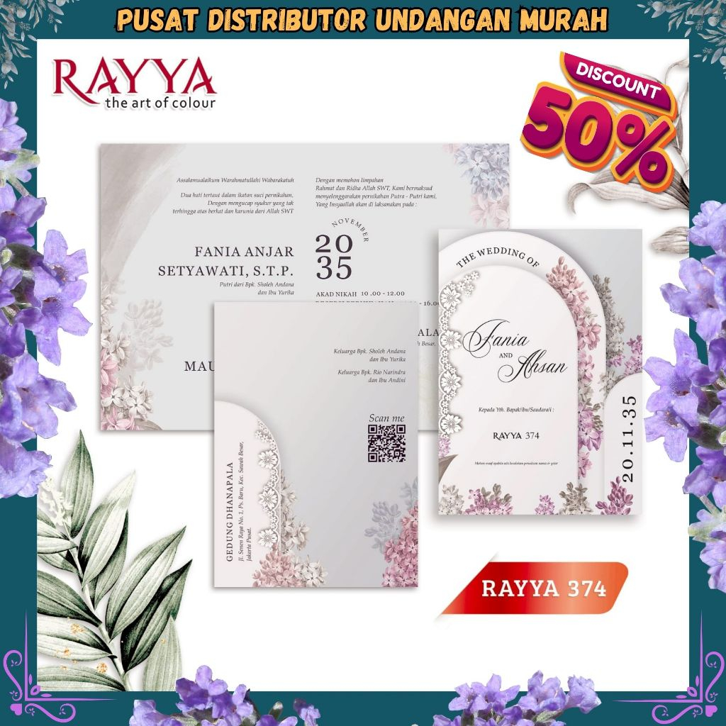 Jual Blangko Undangan Rayya 374 | Blangko Undangan Murah | Blangko Undangan |Blangko Kosong ...