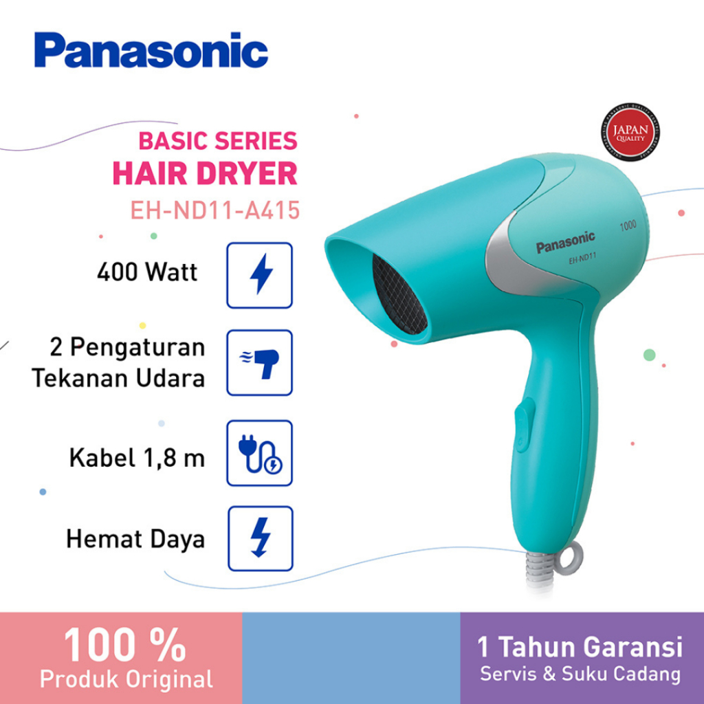 Jual Panasonic Pengering Rambut 400W | Hair Dryer Basic Series EH-ND11 ...