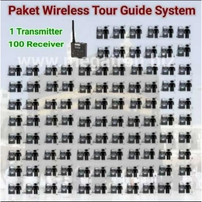 Jual Paket Wireless Tour Guide System (1 Transmitter + 100 Receiver) - cocok buat Umroh | Shopee ...