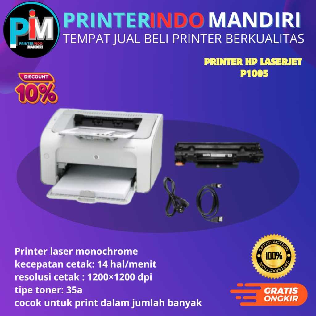 Jual Printer HP Laserjet P1005 Toner Cartridge 35a Bekas Siap Pakai | Shopee Indonesia