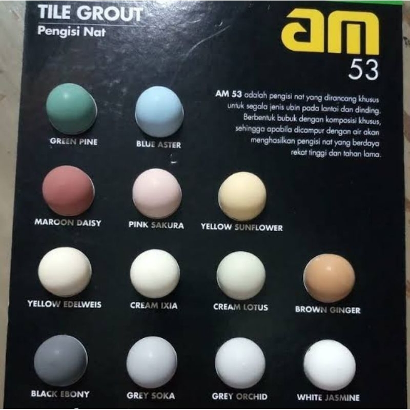 Jual Nat Keramik AM 53 Pengisi Nat Tile Grout Semen Warna | Shopee ...