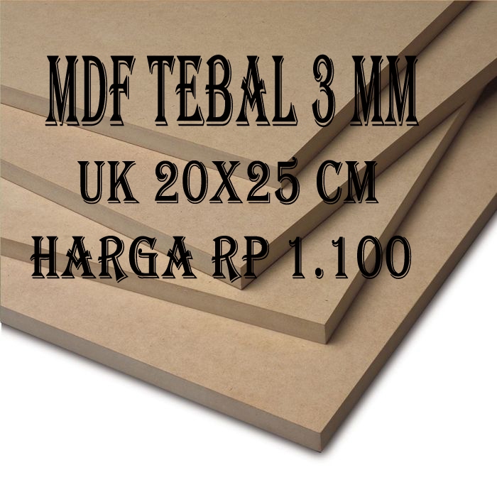 Jual PAPAN MDF 3mm Ukuran 20x25 cm | Shopee Indonesia