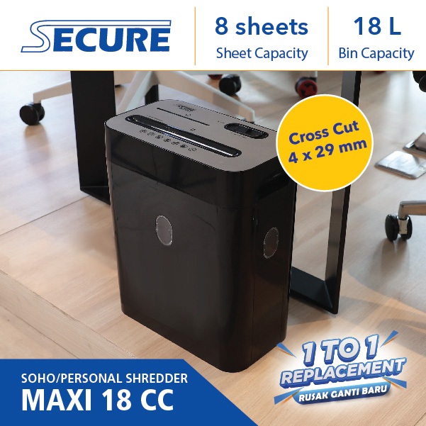 Jual SECURE Paper Shredder Mesin Penghancur Kertas MAXI 18 CC Cross Cut ...