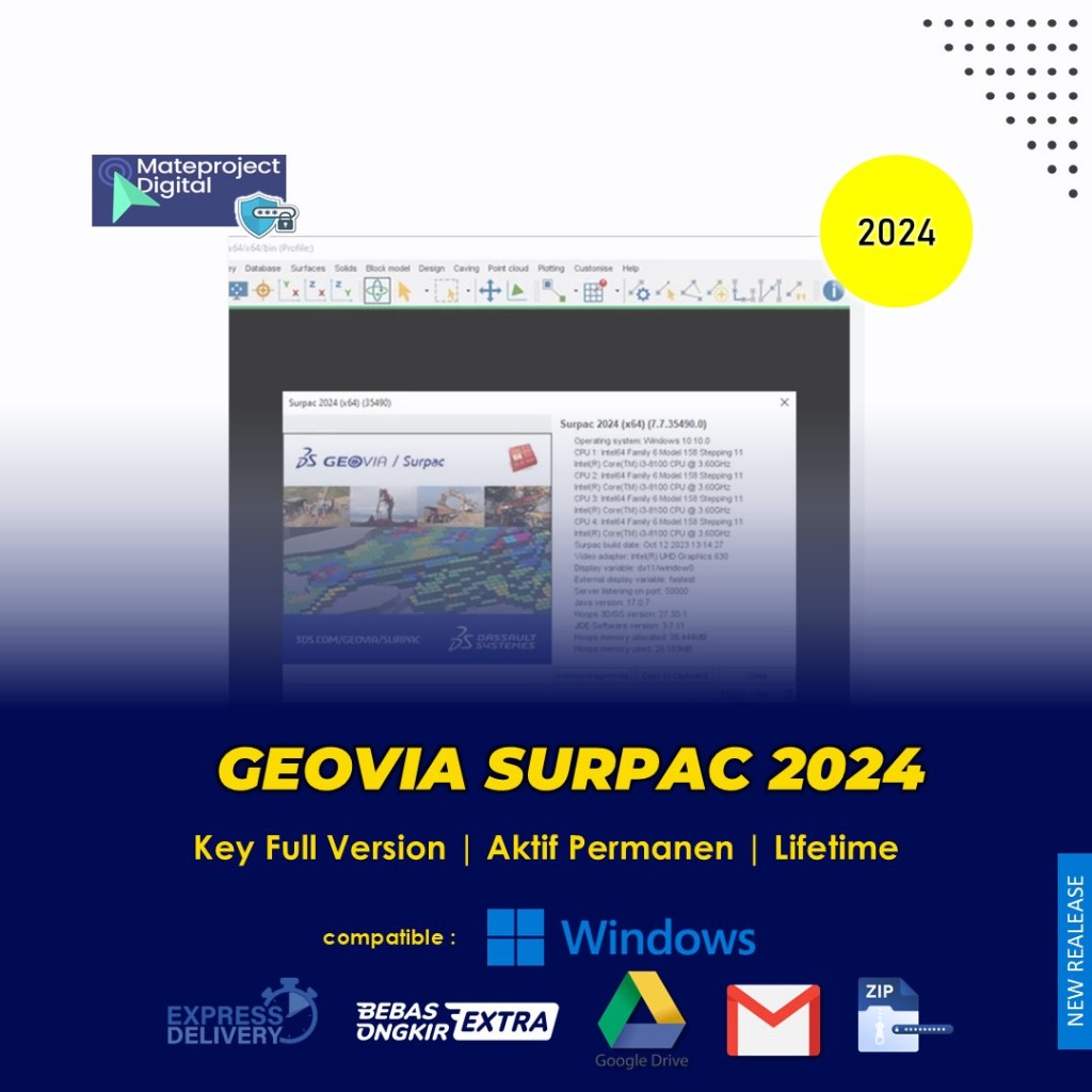 Jual Geovia Surpac 2024 Full Version Software Dassault Systems ...