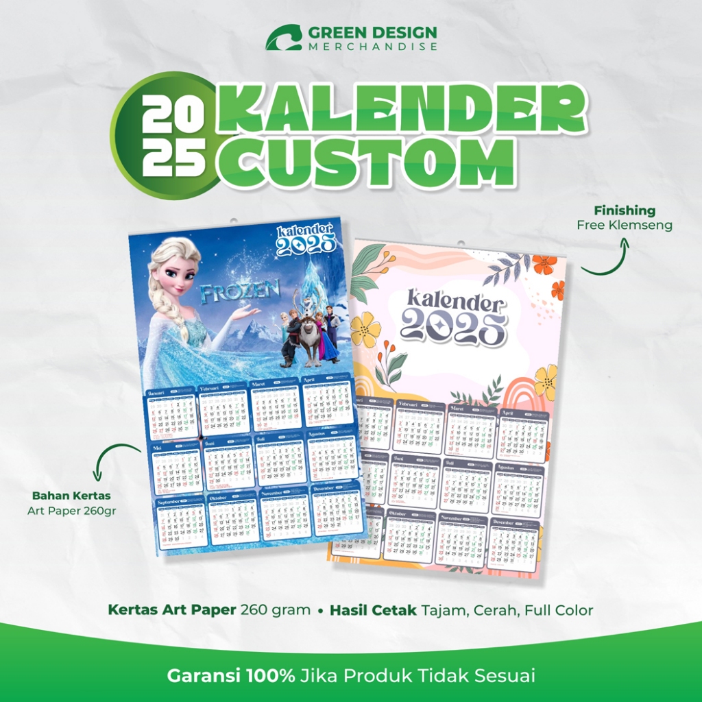 Jual READY Kalender 2025 CUSTOM Aesthetic Kalender Dinding Custom ...