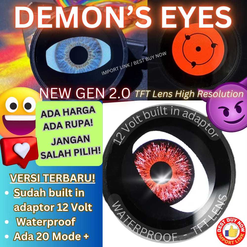 Jual Lampu Led Biled variasi motor Mata Setan Sharingan Rinnegan Naruto ...
