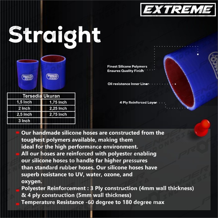 Jual Aksesoris Selang Silicone Hose Samco STRAIGHT 1,55 / 1,75 / 2 / 2 ...