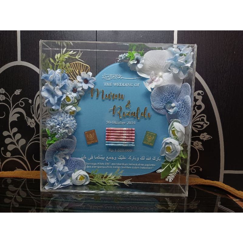 Jual Bingkai mahar Pernikahan Mahar Akrilik fullset ukuran 30x30 ...