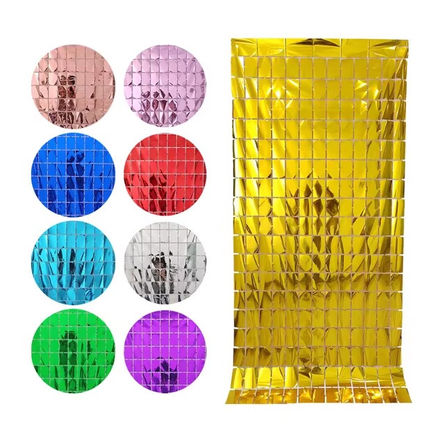 Jual Tirai Kotak Ulang Tahun Metalik Dekorasi Pesta Ultah Ukuran 2 ...