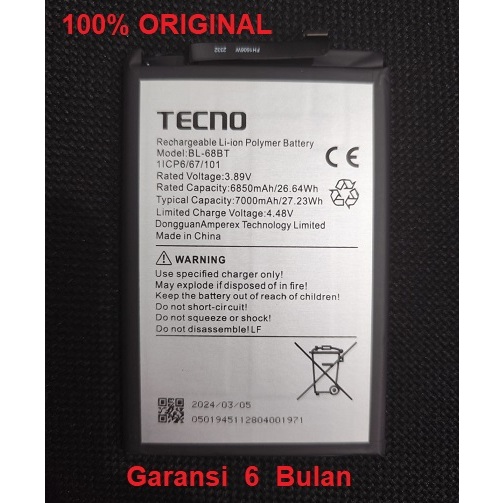 Jual Baterai Battery TECNO Pova Neo2 Neo 2 NFC Pova Neo3 Neo 3 NFC BL ...