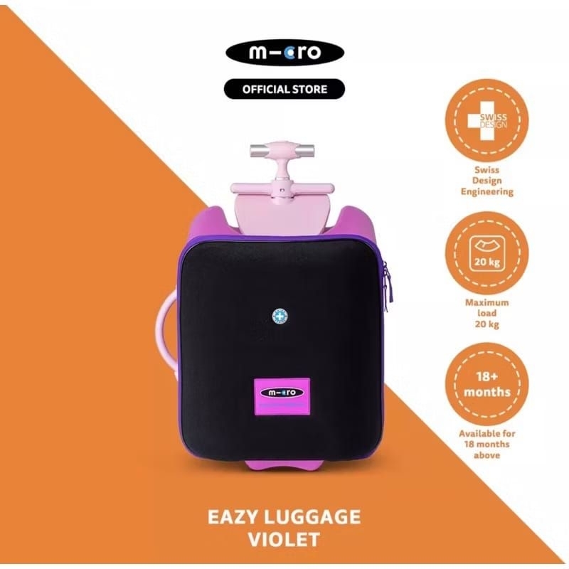 Jual Micro Ride On Luggage Eazy - Tas Koper Anak Premium - Violet ...