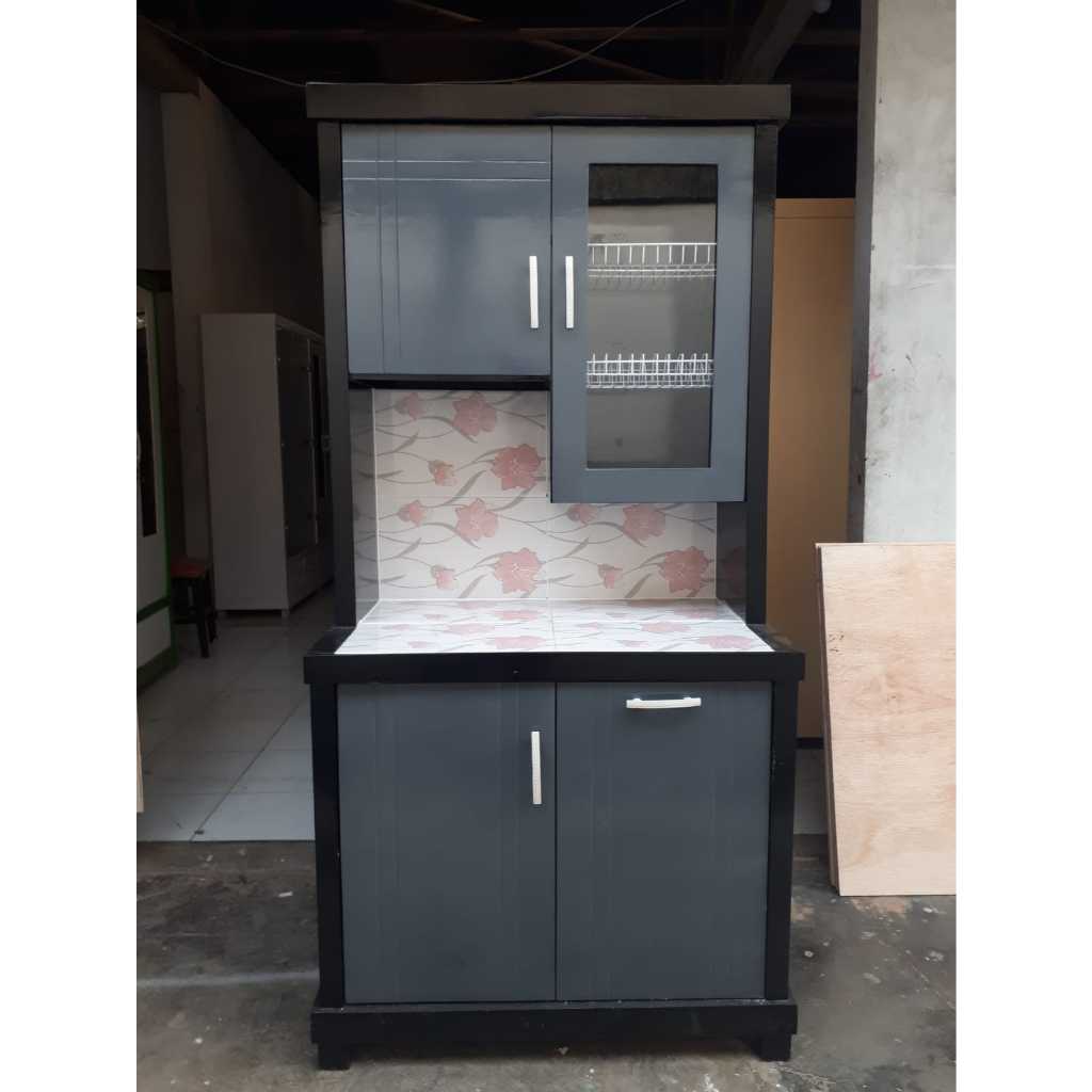 Jual LEMARI PIRING KAYU / RAK DAPUR / KITCHEN SET / RAK PIRING KAYU ...
