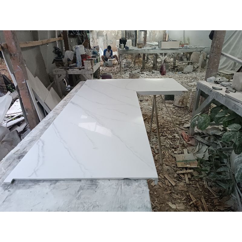 Jual TOP TABLE SOLID SURFACE MEJA L DAPUR CUSTOM WARNA | Shopee Indonesia