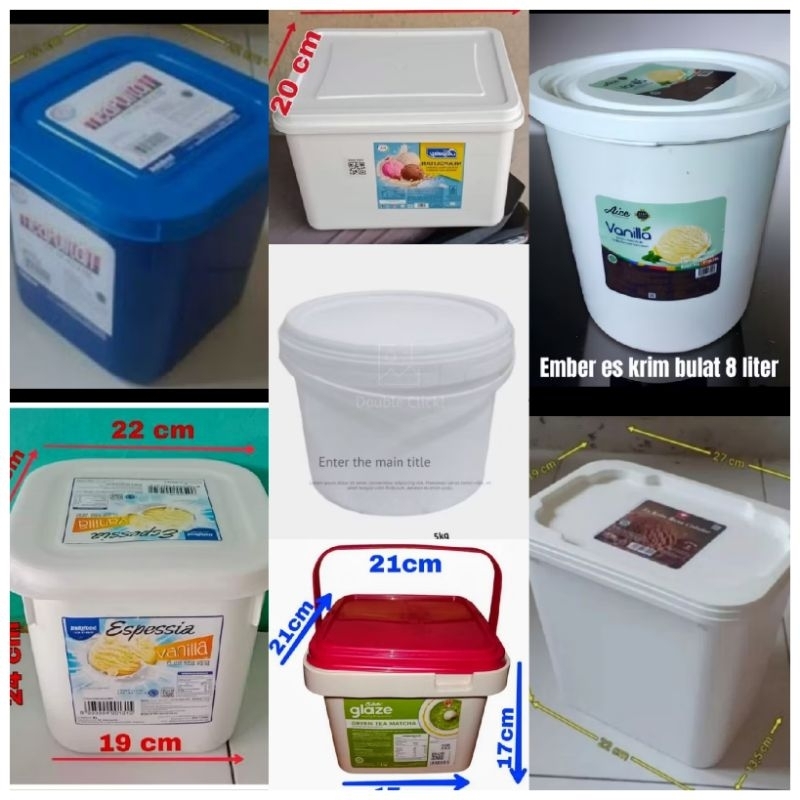 Jual TERMURAH Aneka Macam Ember/Box bekas Ice Cream 8 Liter & Selai ...