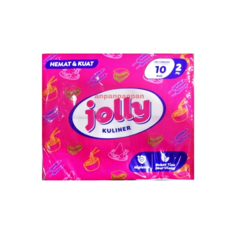 Jual tissue jolly kuliner roll gulung coreless tisu 10rolls rol 2ply ...
