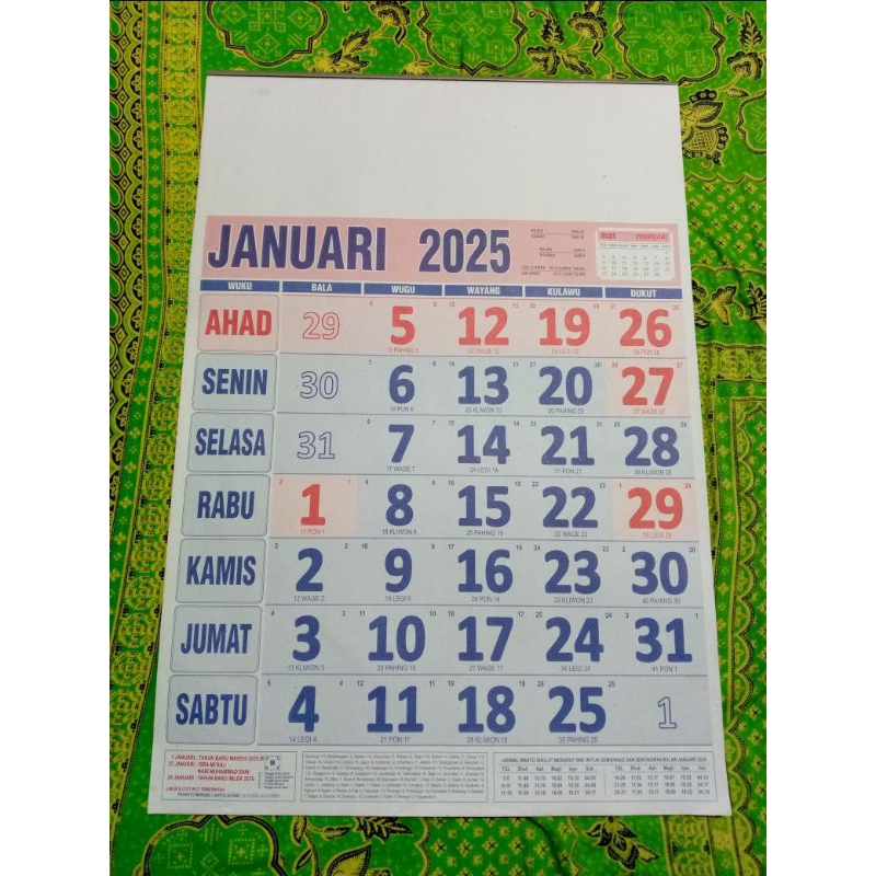 Jual Kalender 2025 Kalender Dinding 2025 Kalender Masehi 2025 Kalender jumbo ukuran 65x43 ...