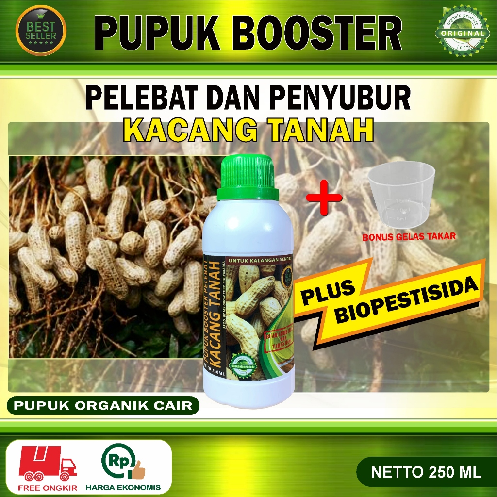 Jual Pupuk Organik Cair Pelebat Penyubur KACANG TANAH 250 ml / Booster KACANG TANAH / Pupuk ...