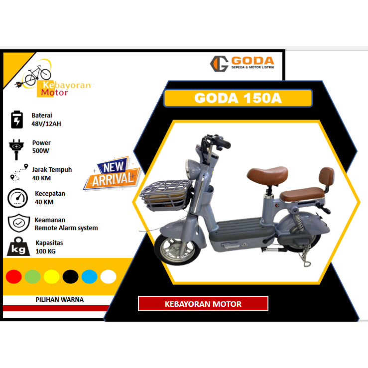 Jual Goda - Sepeda Listrik 48 V 12 Ah 550 W - Panda GD 150A | Shopee ...