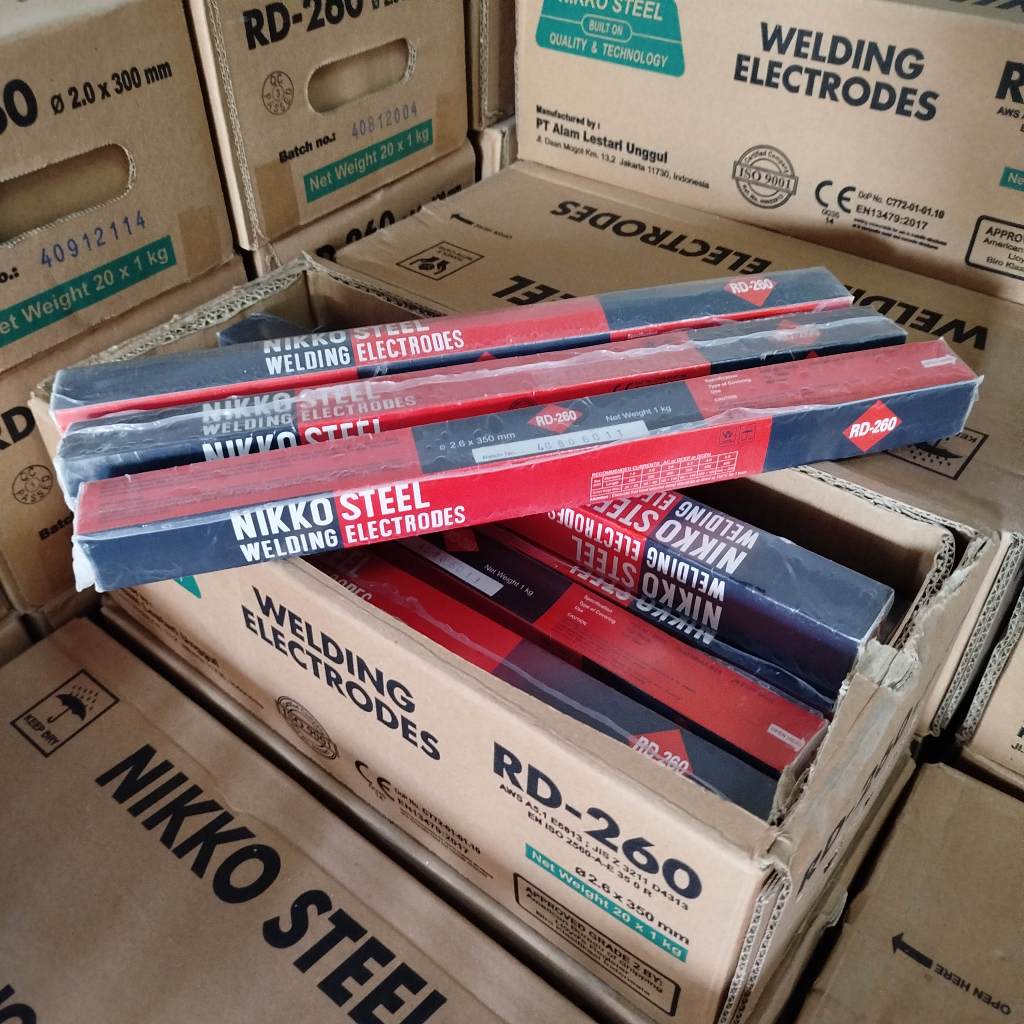 Jual HARGA PROMO!!!Kawat Las Listrik Elektroda Nikko Steel 2.6mm x 350mm RD 260 kemasan isi 1kg ...