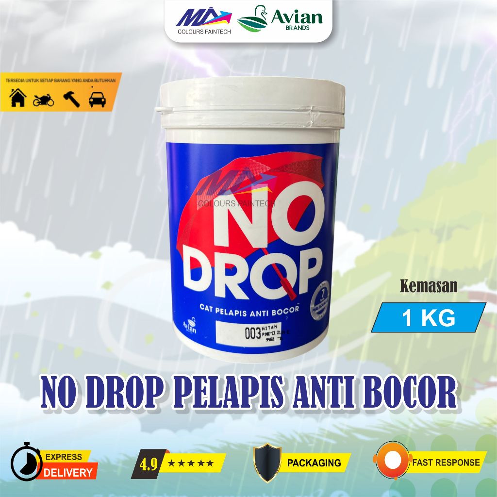 Jual AVIAN NO DROP CAT WATERPROFING , CAT ANTI BOCOR , NO 1 INDONESIA KEMASAN 1 KG | Shopee ...