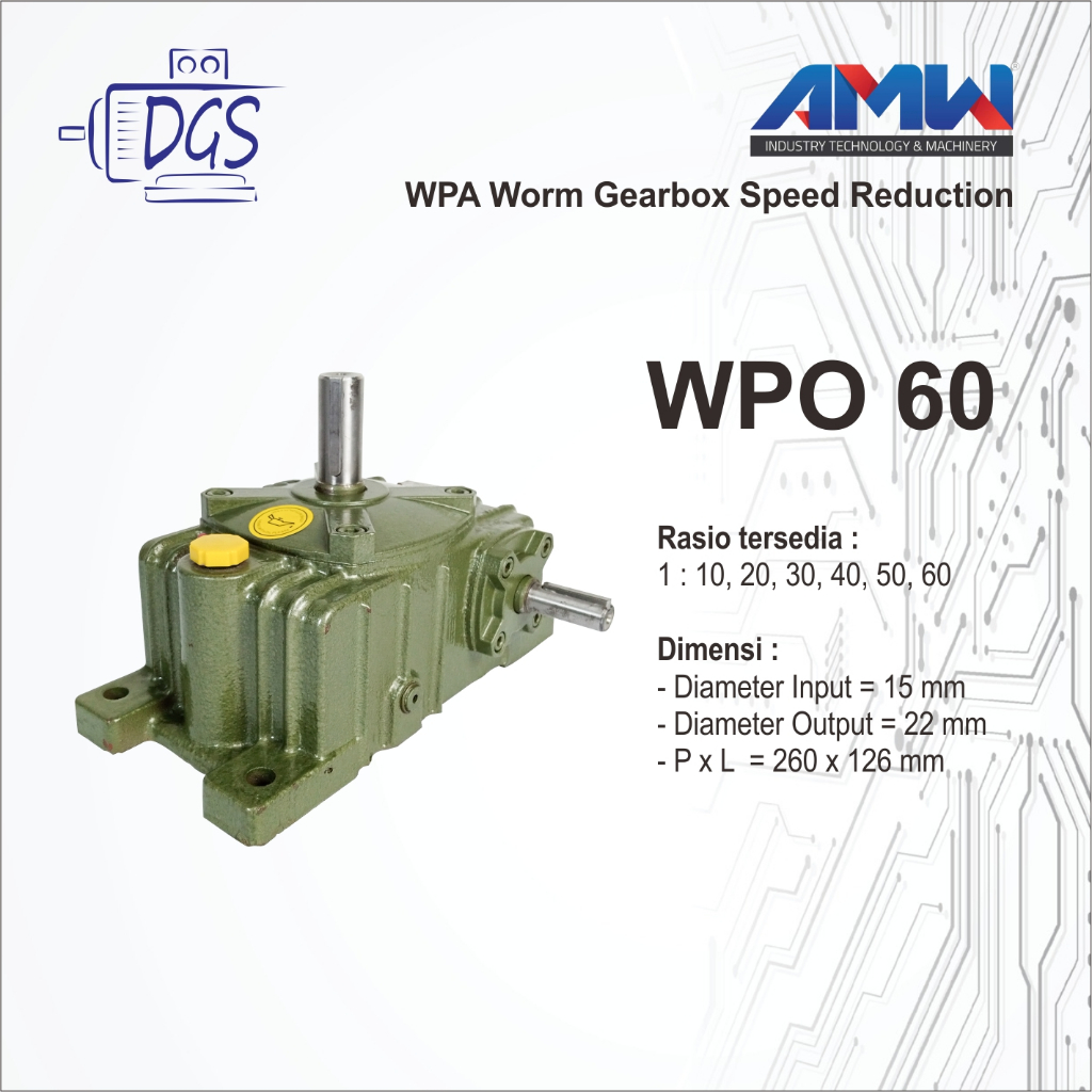Jual AMW WPO 60 Worm Gearbox Speed Reducer | Shopee Indonesia